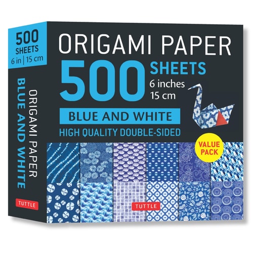 Origami Paper 500 Sheets Blue and White 6 : Tuttle Origami Paper – Myti
